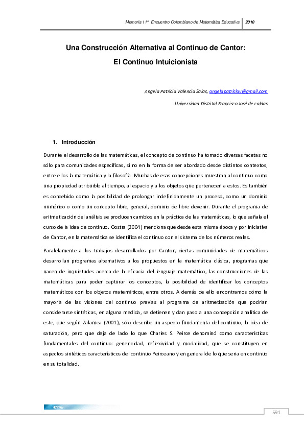 Una construcción alternativa al continuo de Cantor: el continuo ...