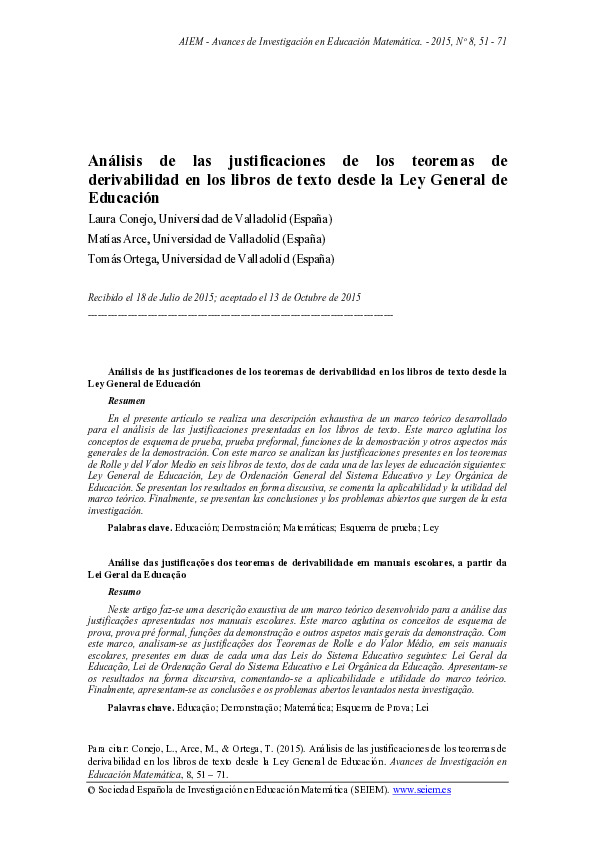 Análisis de las justificaciones de los teoremas de derivabilidad en los ...