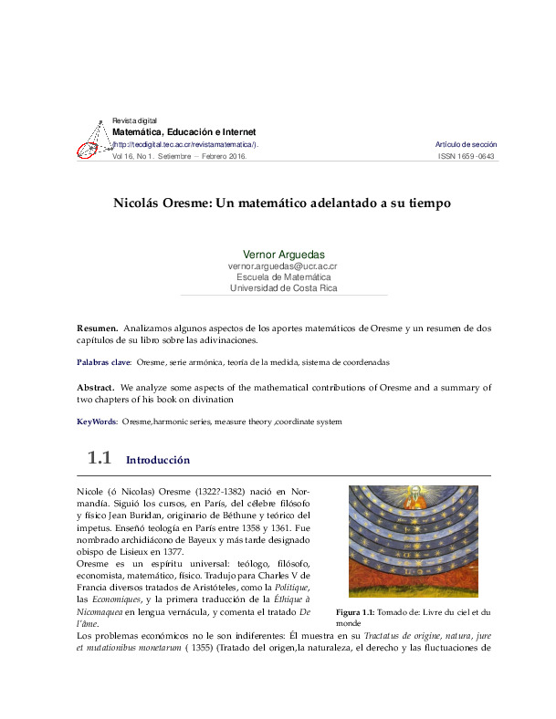 Nicolás Oresme: un matemático adelantado a su tiempo - Funes