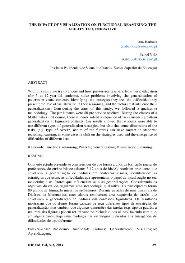 The impact of visualization on functional reasoning: the ability to ...