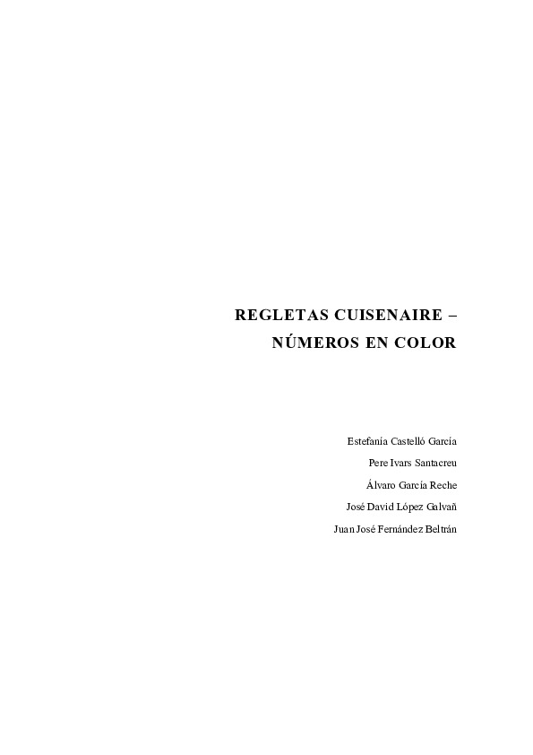 Regletas Cuisenaire - números en color - Funes
