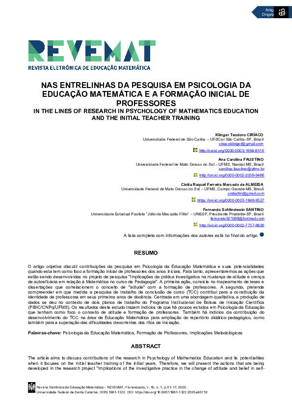 Nas entrelinhas da pesquisa em psicologia da educação matemática e a ...