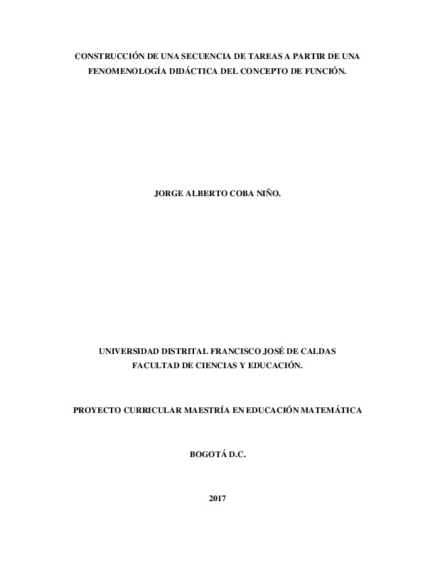 Construcción de una secuencia de tareas a partir de una fenomenología didáctica del concepto de ...