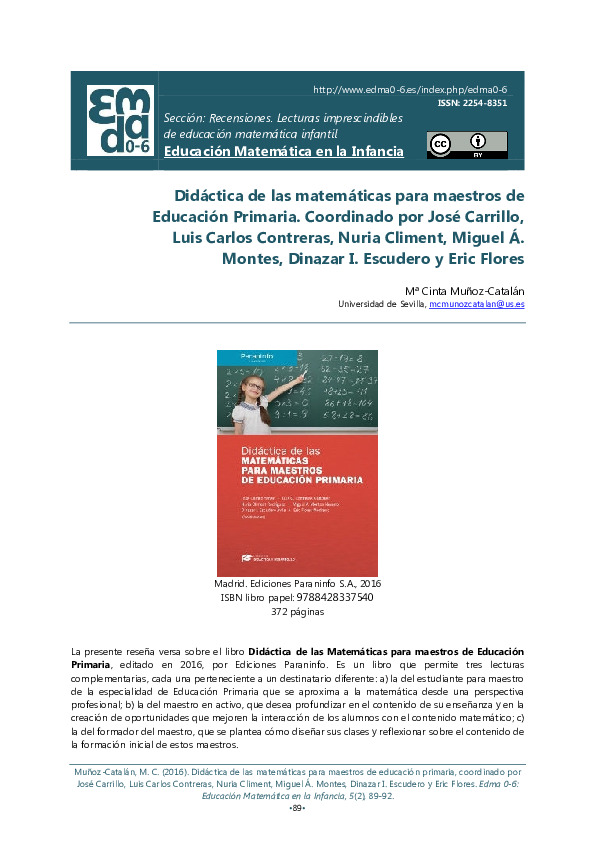Didáctica de las matemáticas para maestros de Educación Primaria ...
