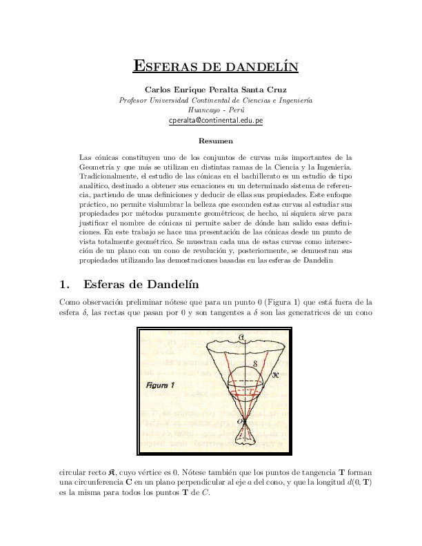 Esferas de Dandelín - Funes