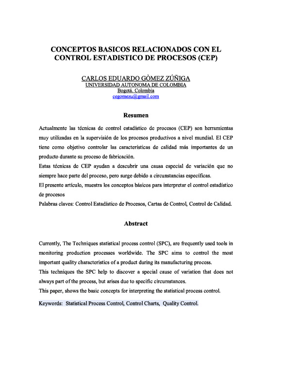 Conceptos básicos relacionados con el Control Estadístico de Procesos (CEP) - Funes