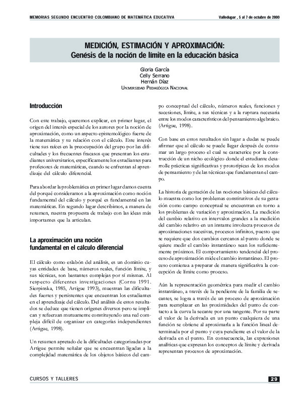 Medición, estimación y aproximación: genésis de la noción de límite en ...