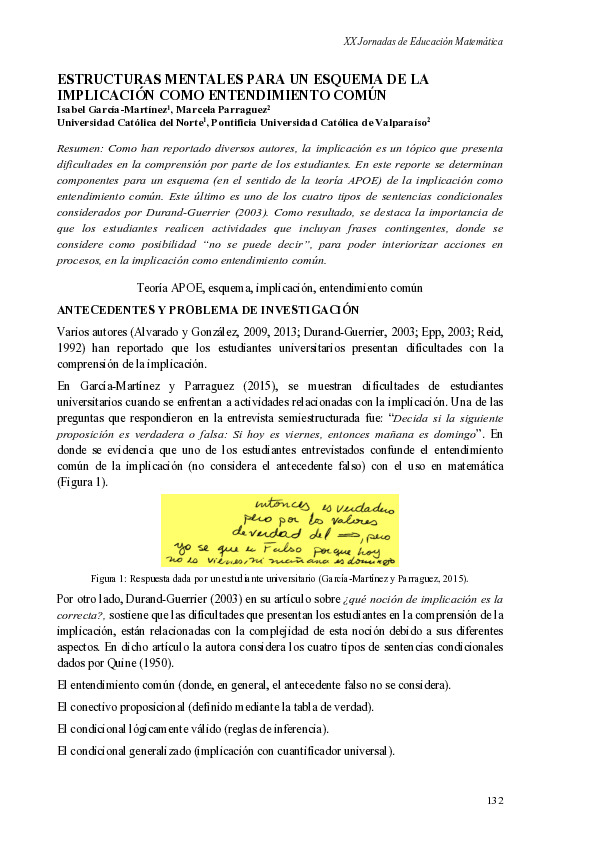 Estructuras mentales para un esquema de la implicación como ...