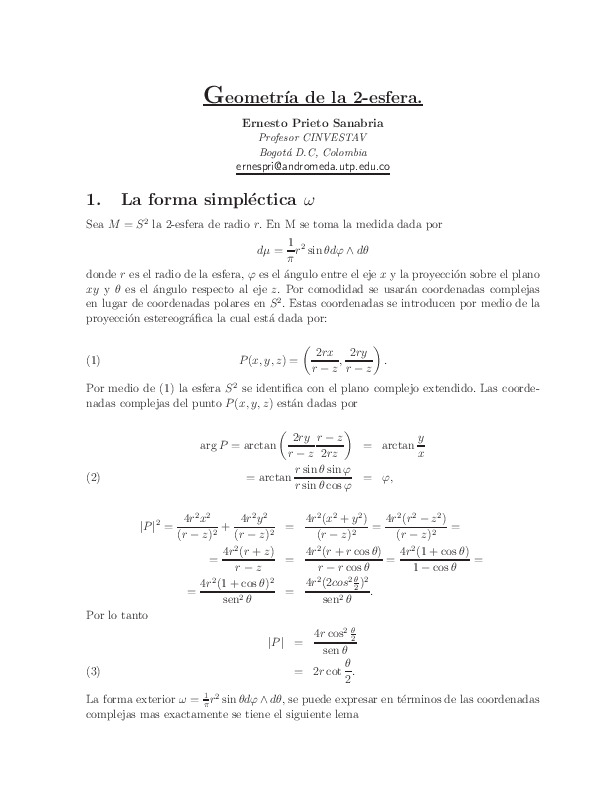 Geometría de la 2-esfera - Funes