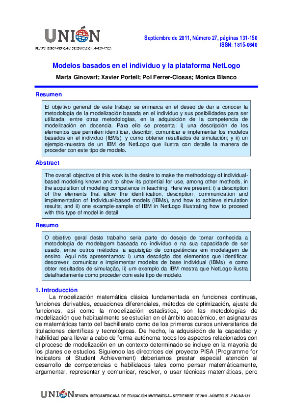 Modelos basados en el individuo y la plataforma NetLogo - Funes