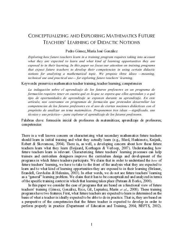 Conceptualizing and exploring mathematics future teachers' learning of ...