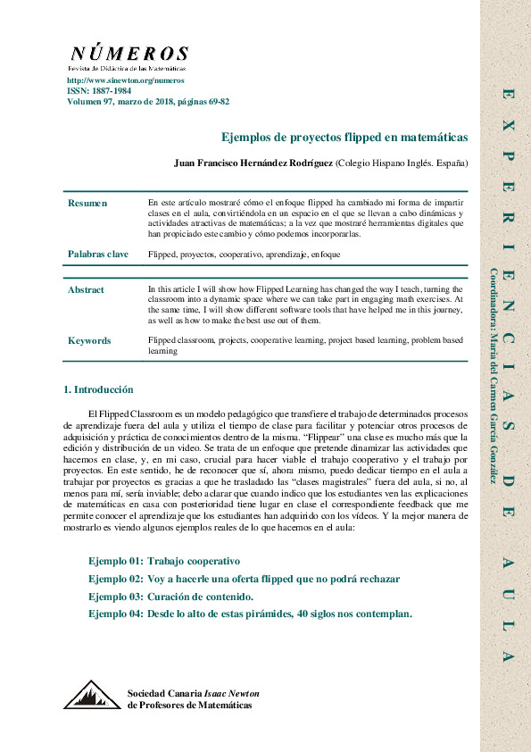 Ejemplos de proyectos flipped en matemáticas - Funes