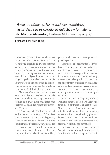 Haciendo números. Las notaciones numéricas vistas desde la psicología ...