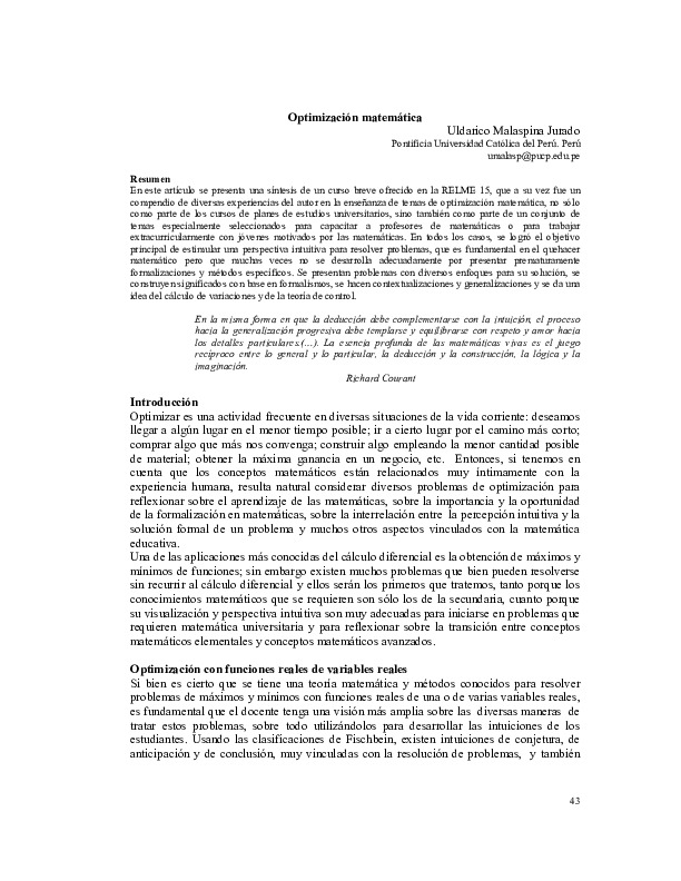 Optimización matemática - Funes