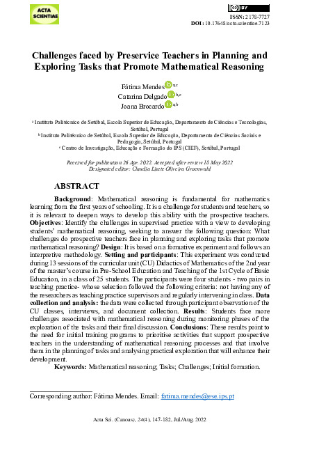 Challenges faced by preservice teachers in planning and exploring tasks ...