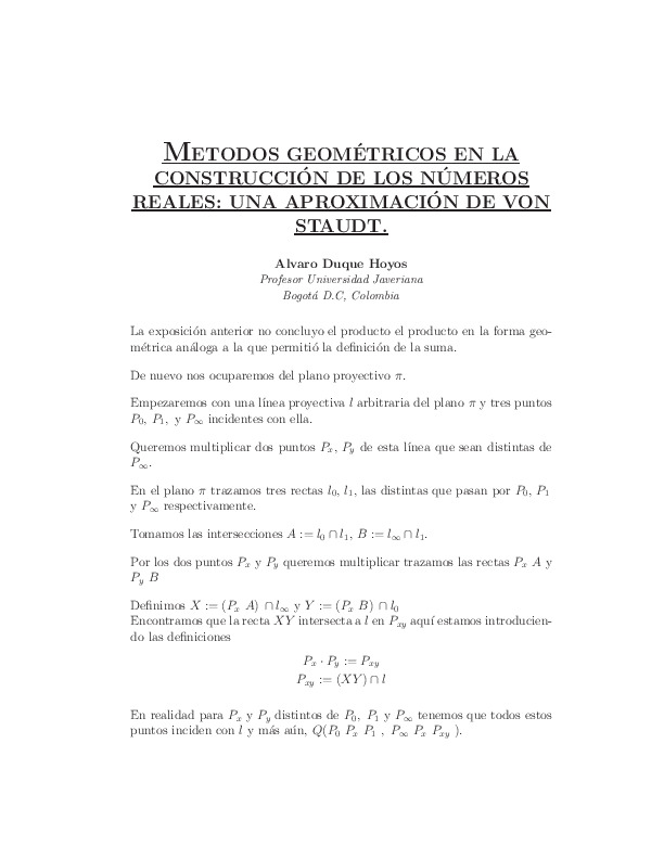 Métodos geométricos en la construcción de los números reales: una ...