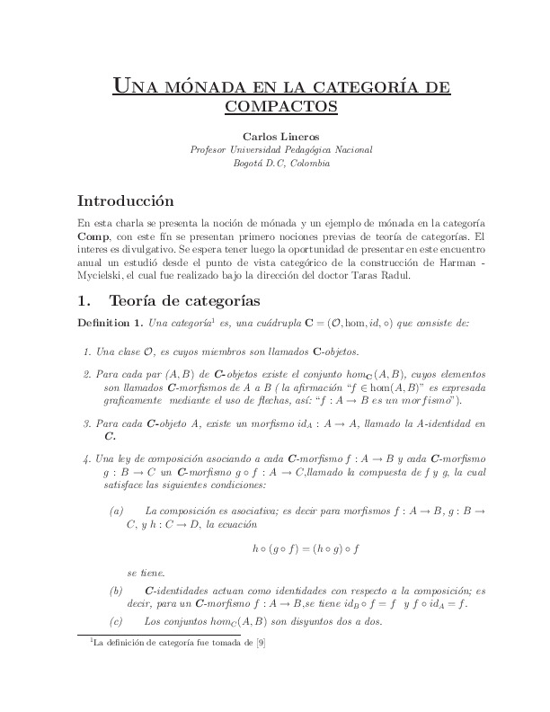 Una mónada en la categoría de compactos - Funes