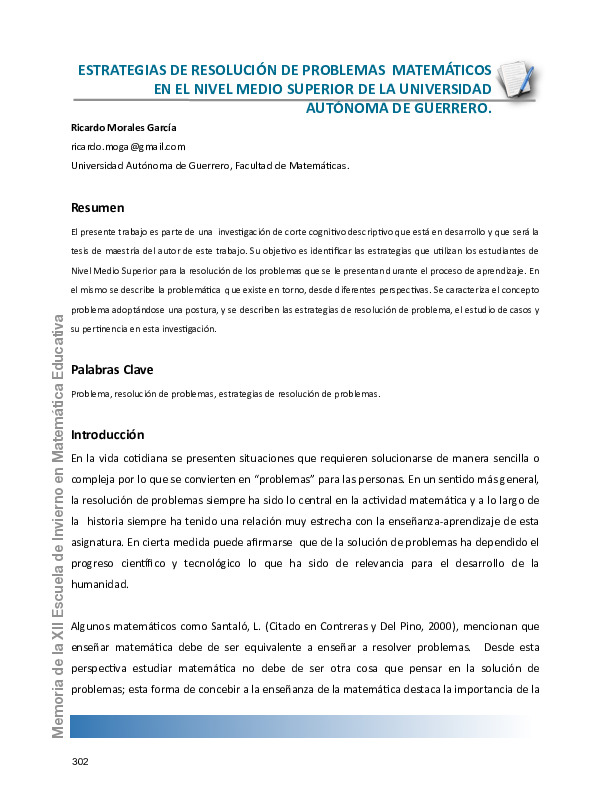 Estrategias de resolución de problemas matemáticos en el nivel medio ...