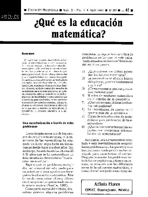 ¿Qué es la educación matemática? - Funes