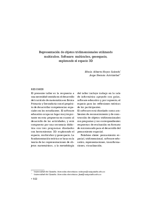 Representación de objetos tridimensionales utilizando multicubos ...