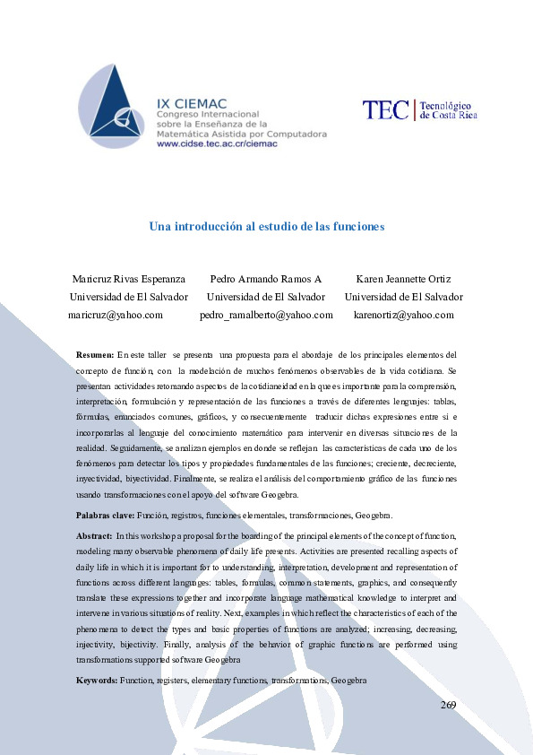 Una introducción al estudio de las funciones - Funes