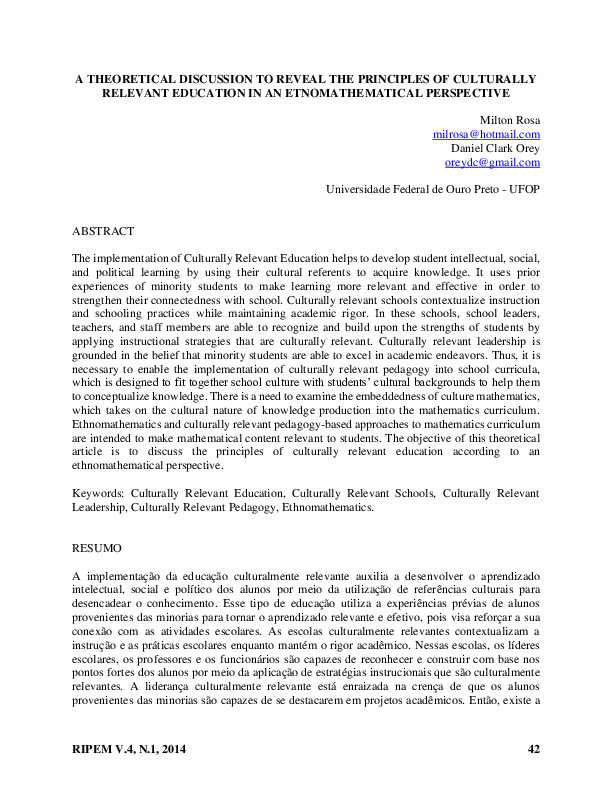 A theoretical discussion to reveal the principles of culturally ...