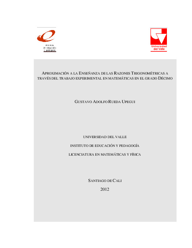 Aproximación a la enseñanza de las razones trigonométricas a través del trabajo experimental en ...
