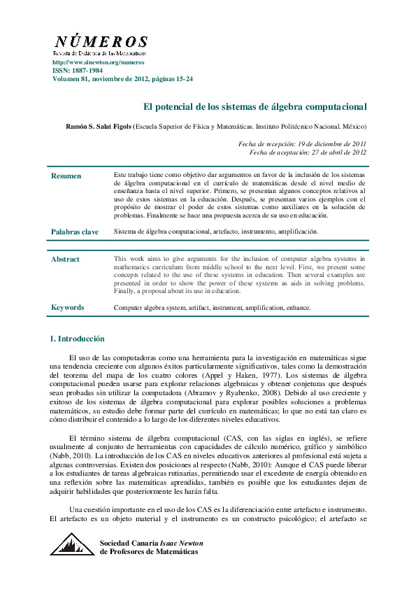 El potencial de los sistemas de álgebra computacional - Funes