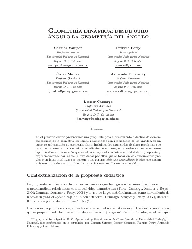 Geometría dinámica: desde otro ángulo la geometría del ángulo - Funes