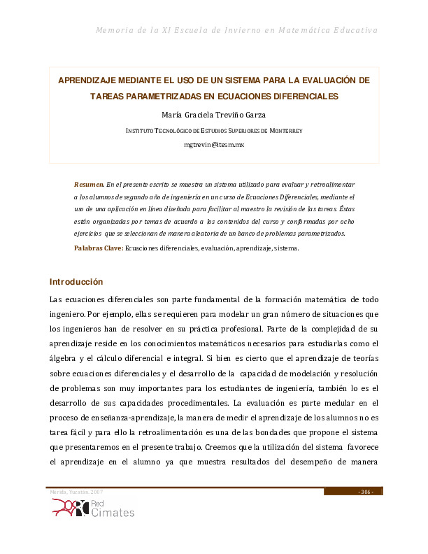 Aprendizaje mediante el uso de un sistema para la evaluación de tareas ... Aprendizaje mediante el uso de un sistema para la evaluación de tareas ...