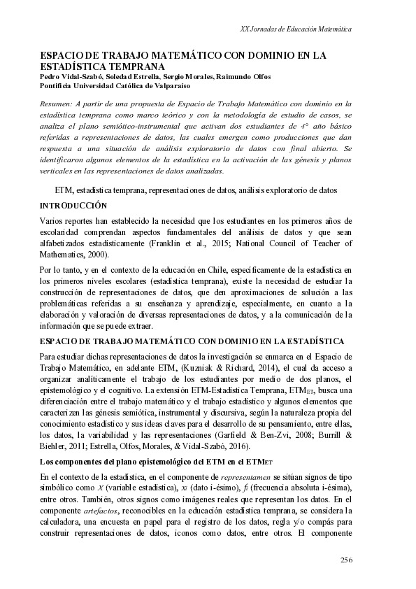 Espacio de trabajo matemático con dominio en la estadística temprana ...