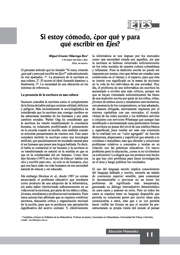 Si estoy cómodo, ¿por qué y para qué escribir en Ejes? - Funes