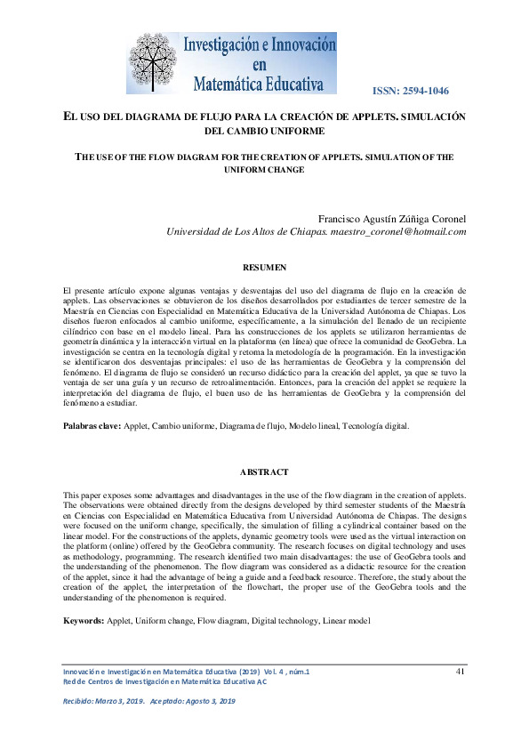 El uso del diagrama de flujo para la creación de applets. Simulación ...