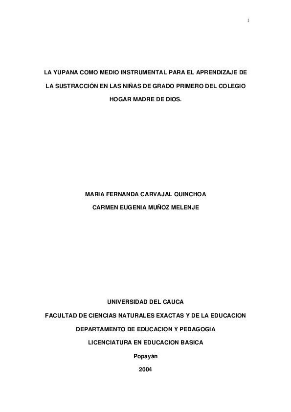 La Yupana como medio instrumental para el aprendizaje de la sustracción ...