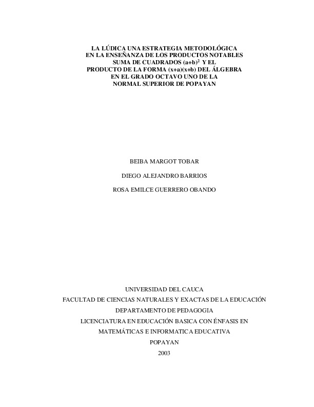 La lúdica una estrategia metodológica en la enseñanza de los productos ...