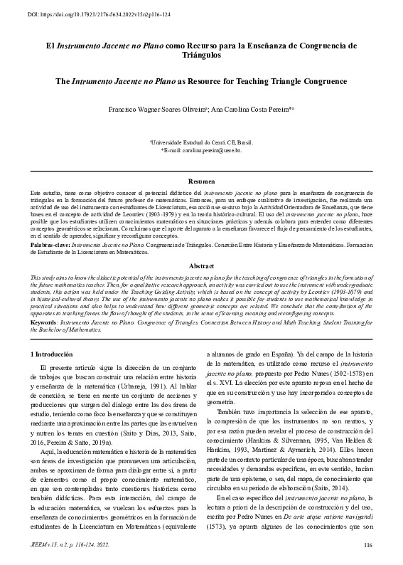 El instrumento jacente no plano como recurso para la enseñanza de ...