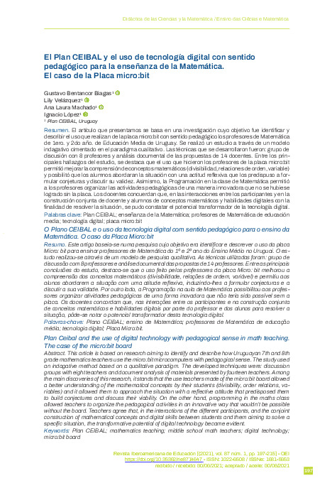El Plan CEIBAL y el uso de tecnología digital con sentido pedagógico ...