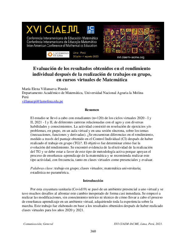 Evaluación de los resultados obtenidos en el rendimiento individual ...