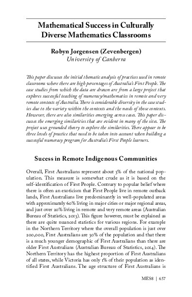 Mathematical success in culturally diverse Mathematics classrooms - Funes