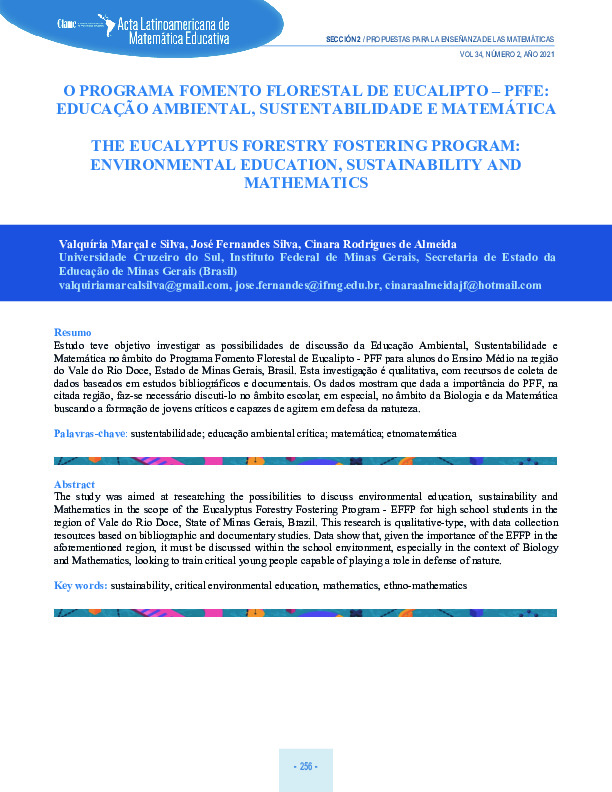 O programa fomento florestal de eucalipto – pffe: educação ambiental ...